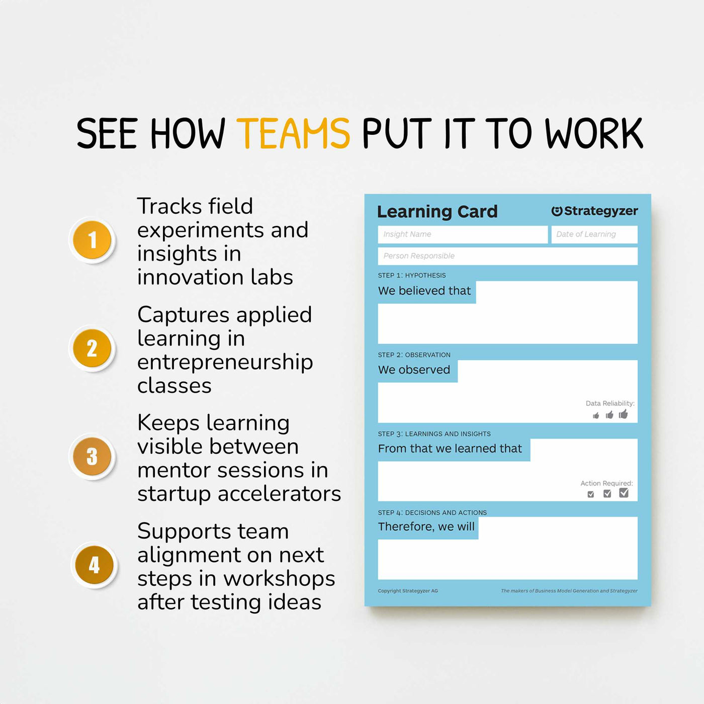 Business Model Learning Card for capturing and applying insights — Stattys