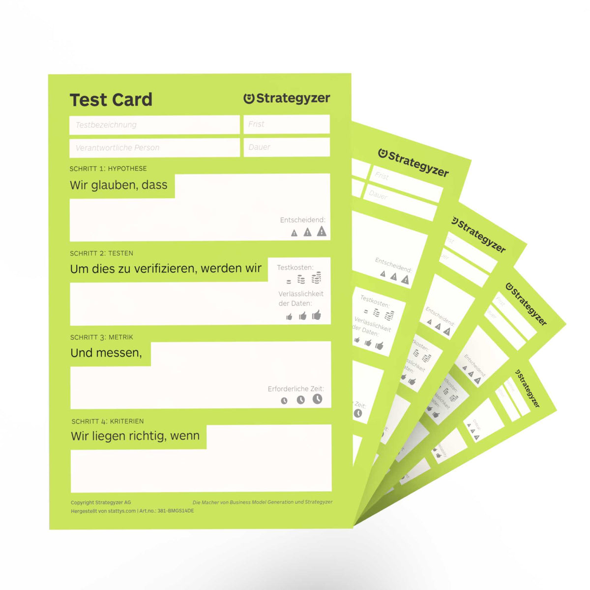 Business Model Test Card for fast, clear idea validation — Stattys